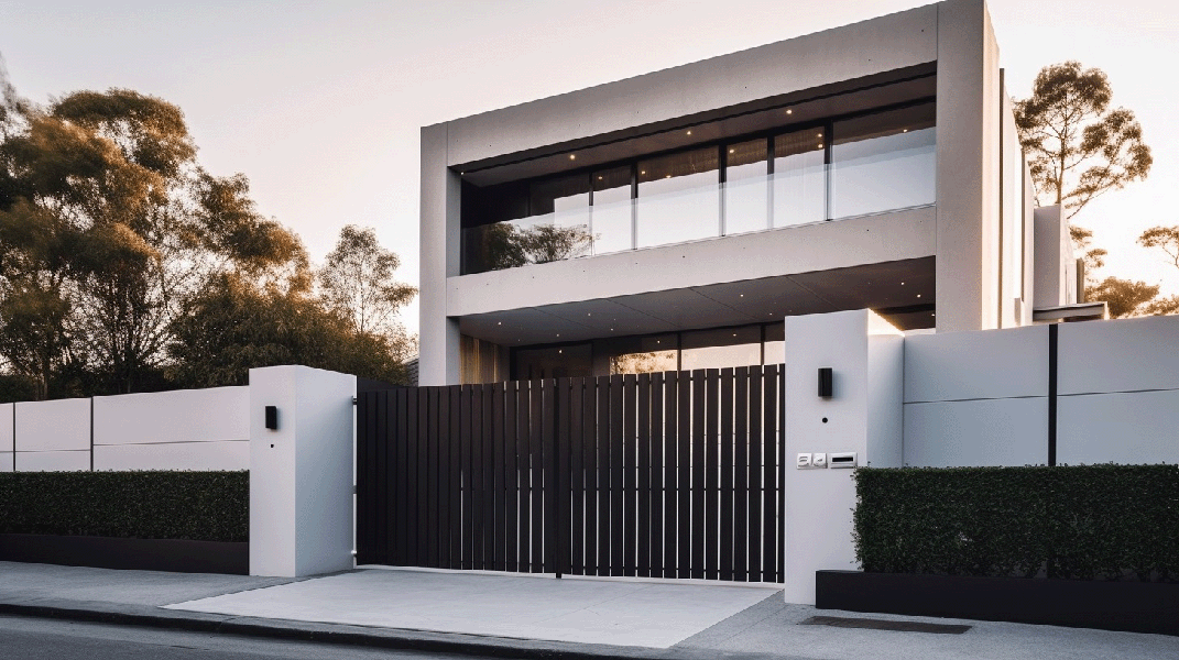 Driveway gates with secure entry for automatic sliding gates