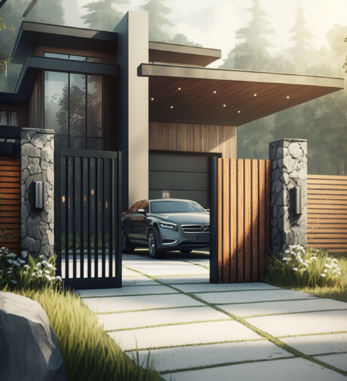 Driveway gates with secure entry with automatic sliding gates